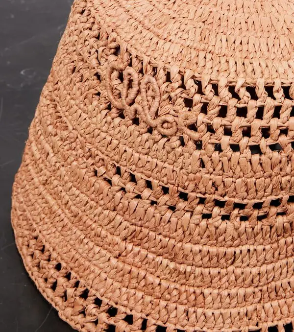 Chloé Raffia Bucket Hat - Pink