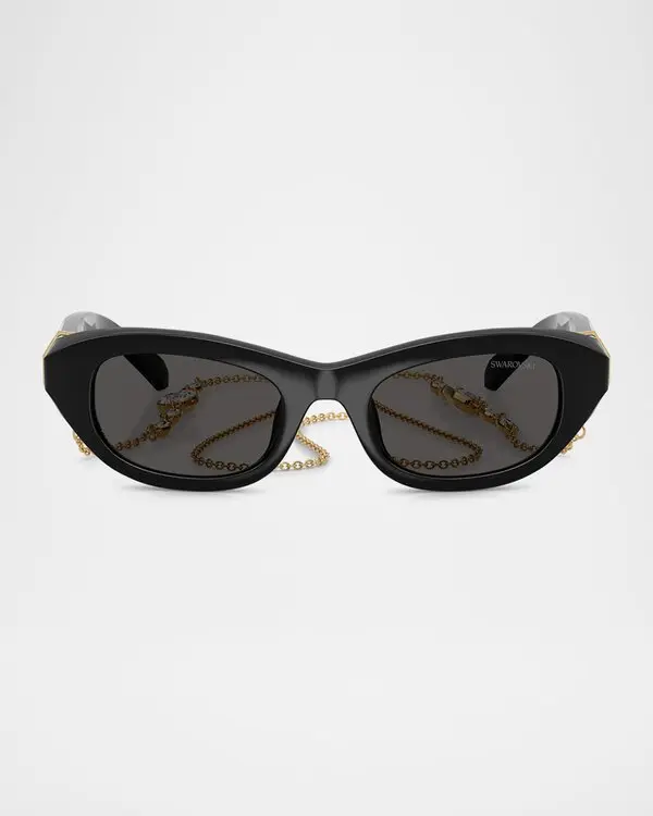 SWAROVSKI Rectangle Sunglasses - Black