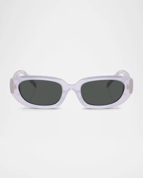 Tory Burch Rectangular Acetate Sunglasses - Milky Purple