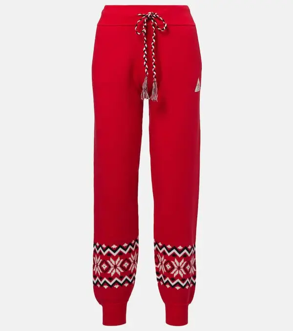 The Upside Keystone Embroidered Sweatpants - Red