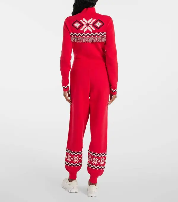 The Upside Keystone Embroidered Sweatpants - Red