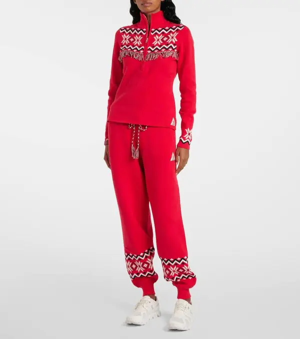 The Upside Keystone Embroidered Sweatpants - Red