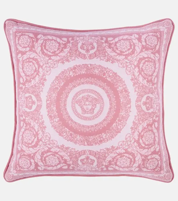 Versace Crete De Fleur Wool And Cashmere Cushion - Pink