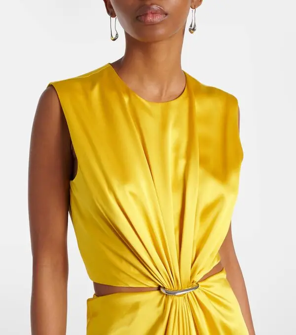 Max Mara Panaro Cutout Draped Silk Maxi Dress