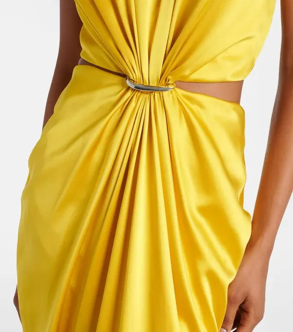 Max Mara Panaro Cutout Draped Silk Maxi Dress