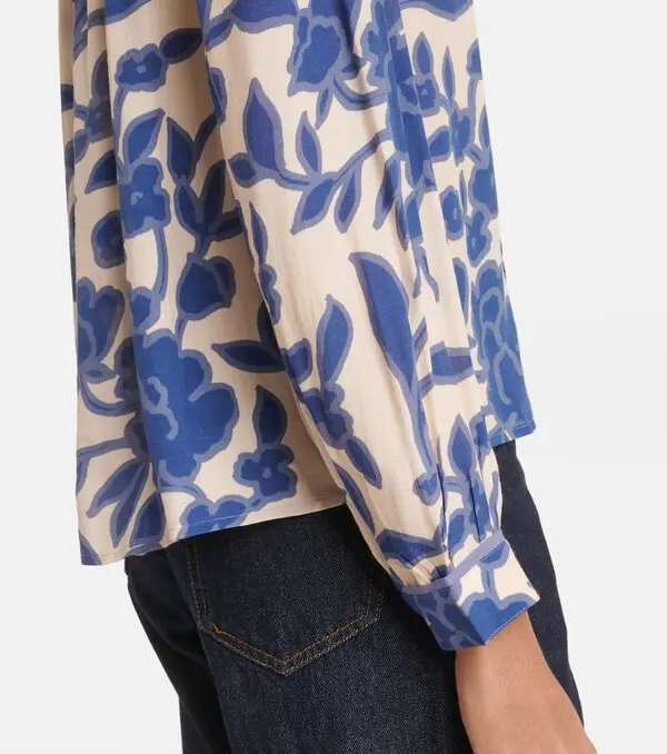Velvet By Graham & Spencer Elda Printed Crepe Blouse