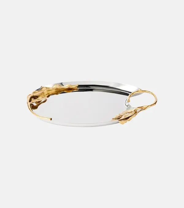 L'Objet Fern Medium 24kt Gold-plated Tray - Silver