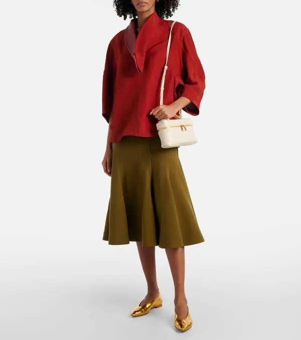 Bottega Veneta Sofia Metallic Leather Ballet Flats - Gold