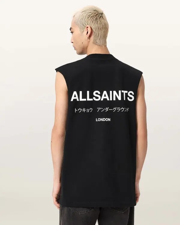 ALLSAINTS Underground Sleeveless Crew Neck T-shirt - Black