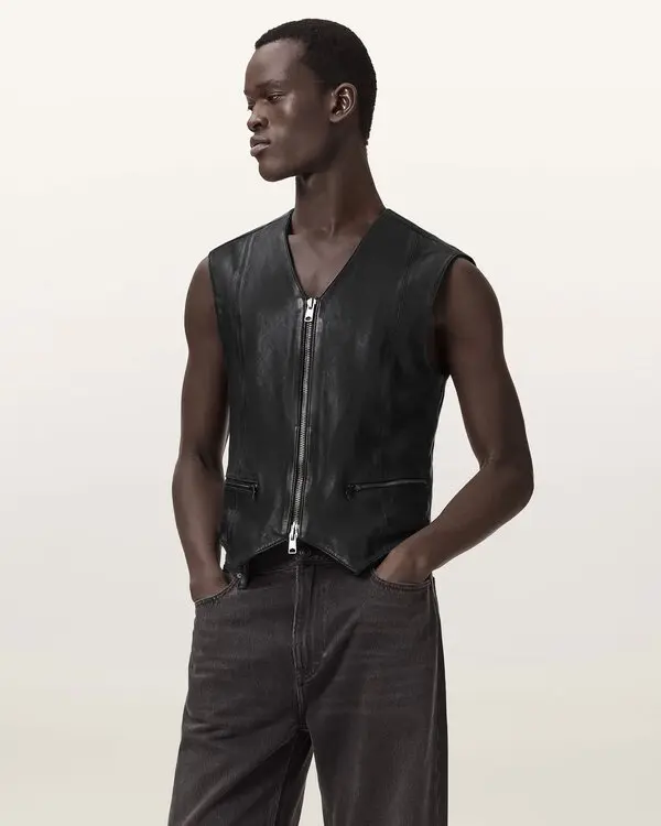ALLSAINTS Davies Leather Vest