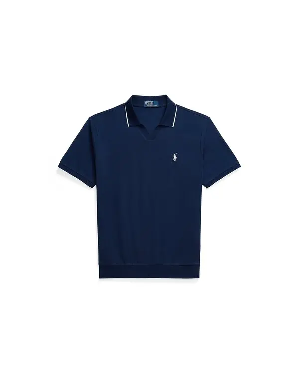 Polo Ralph Lauren Short Sleeve Tonal Jacquard Mesh Polo Shirt - Navy