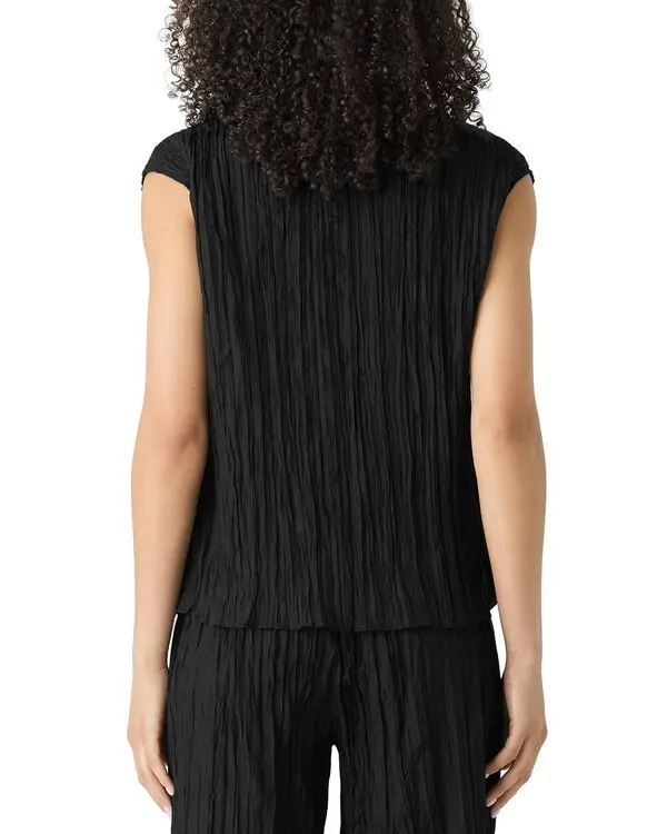 Eileen Fisher Crushed Silk Ballet Neck Top