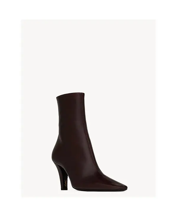 Saint Laurent Jill Mid-heel Booties - Marron Glace