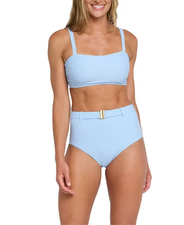 HERMOZA Lucia Square Neck Bikini Top Swimsuit - Powder Blue
