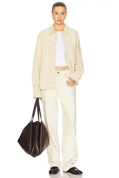 GRLFRND Crew Neck Long Sleeve Tee - White