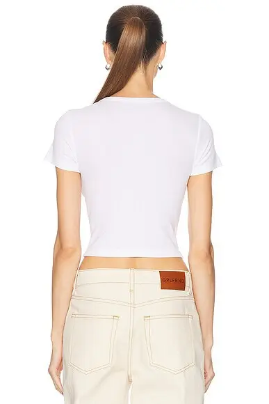 GRLFRND Baby Tee" Ribbed Knit Top - White