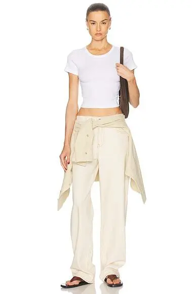 GRLFRND Baby Tee" Ribbed Knit Top - White