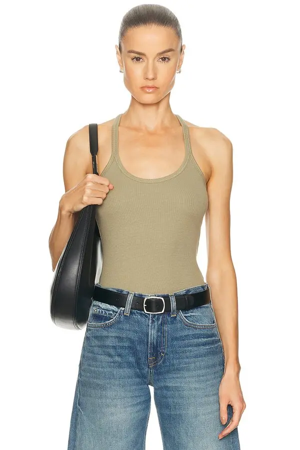 GRLFRND Slim Racer Tank - Llight Olive