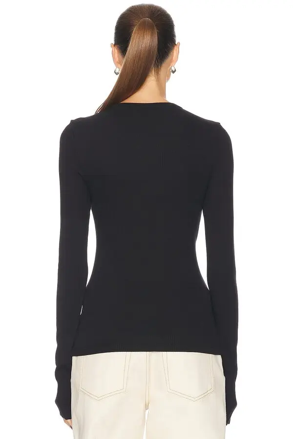 GRLFRND Crew Neck Extra Long Sleeve Tee - Black