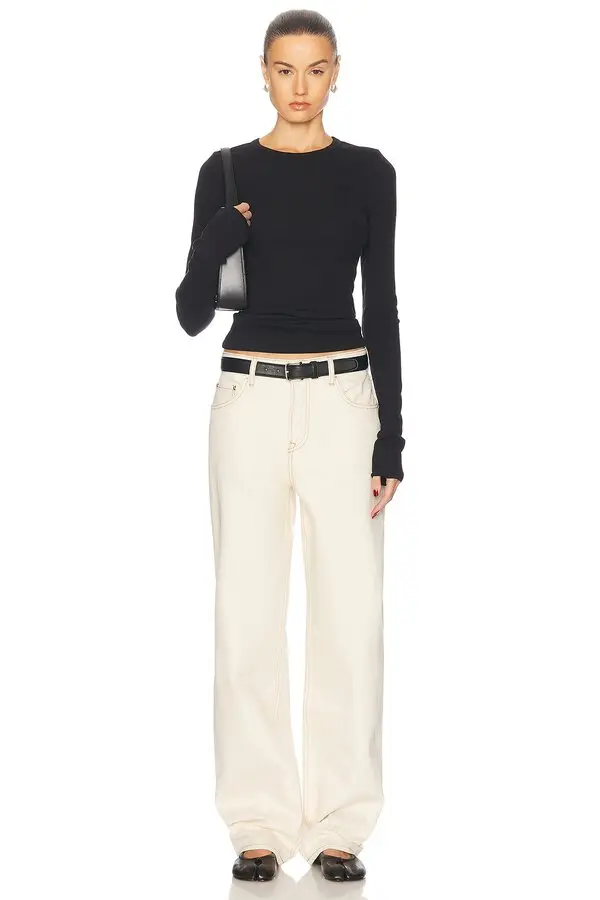 GRLFRND Crew Neck Extra Long Sleeve Tee - Black