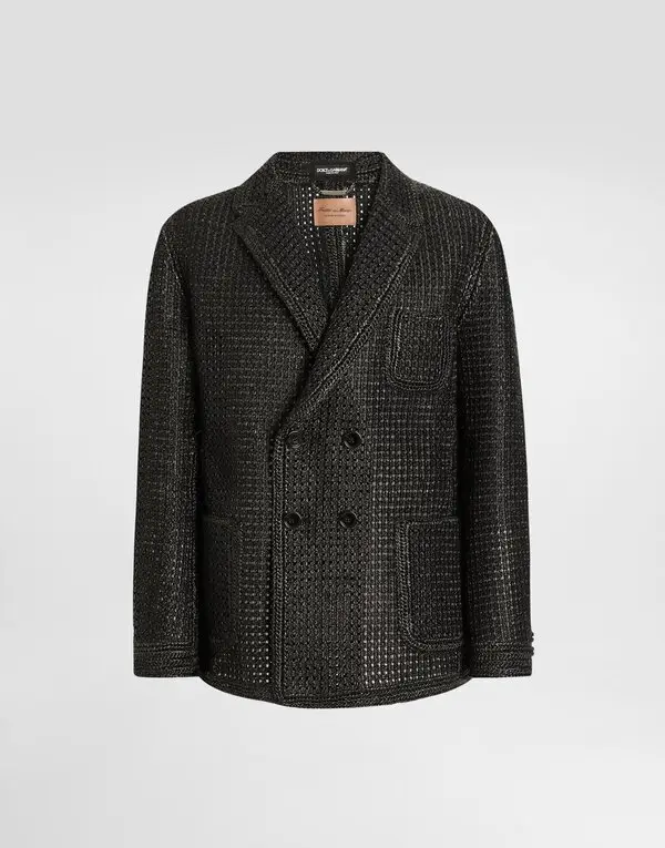 Dolce & Gabbana Double-breasted Raffia Mesh Jacket