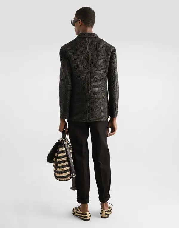 Dolce & Gabbana Double-breasted Raffia Mesh Jacket