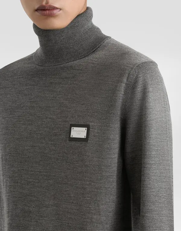 Dolce & Gabbana Wool Turtleneck Sweater - Grey