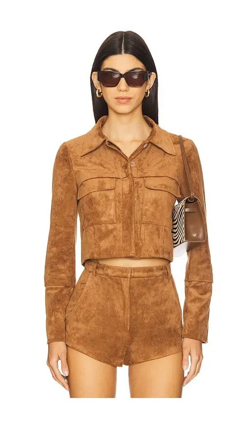 Amanda Uprichard X Lucas Suede Jacket - Tan