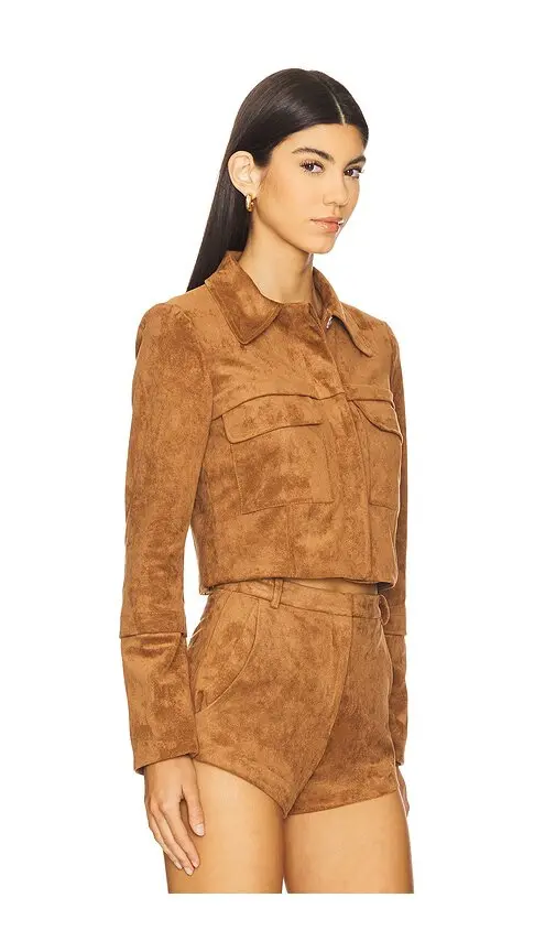 Amanda Uprichard X Lucas Suede Jacket - Tan