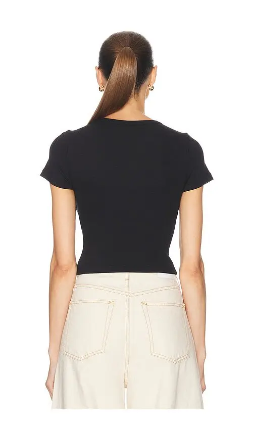 GRLFRND Baby Tee Ribbed Jersey Cropped T-shirt - Black