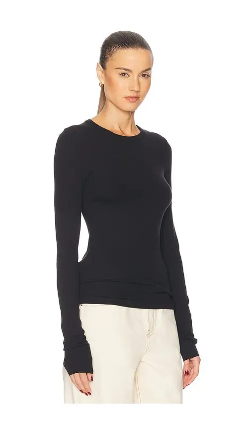 GRLFRND Crew Neck Extra Long Sleeve Tee - Black