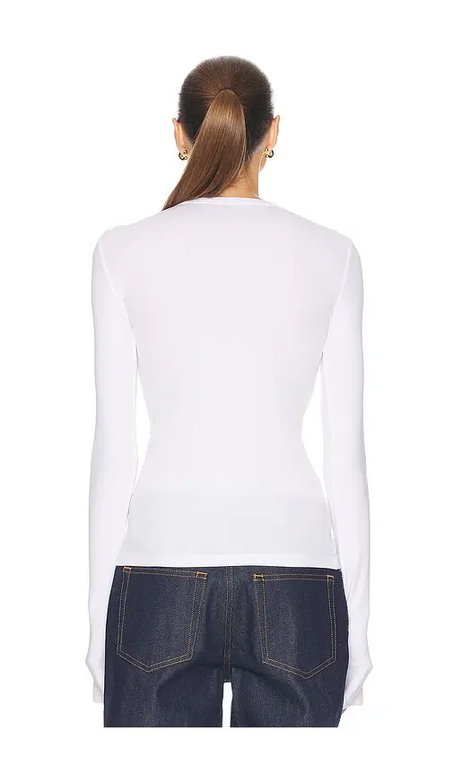 GRLFRND Crew Neck Extra Long Sleeve Tee - White