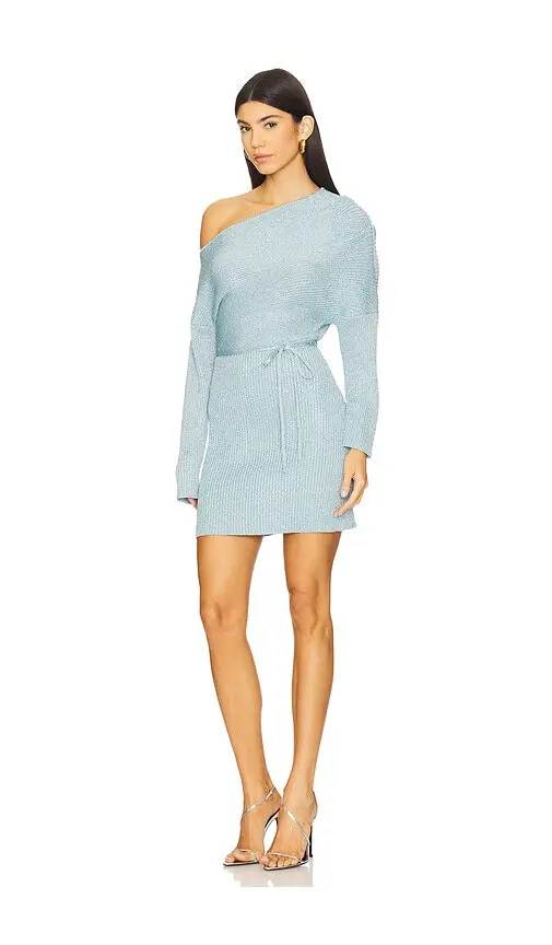 NEVER FULLY DRESSED One Shoulder Metallic Mini Dress