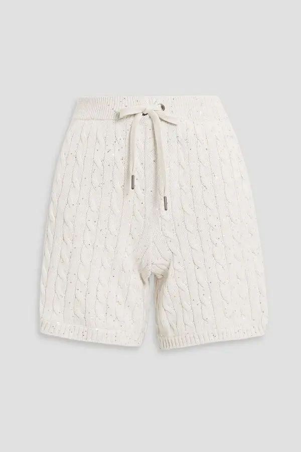 Brunello Cucinelli Sequin-embellished Cotton-blend Shorts