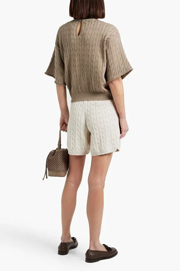 Brunello Cucinelli Sequin-embellished Cotton-blend Shorts