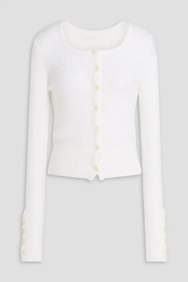 Jacquemus Piccinni Ribbed-knit Cardigan - White