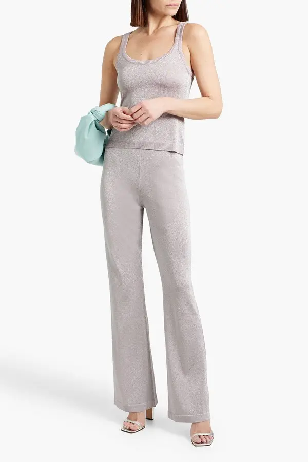 Missoni Metallic Knit Bootcut Pants - Baby Pink