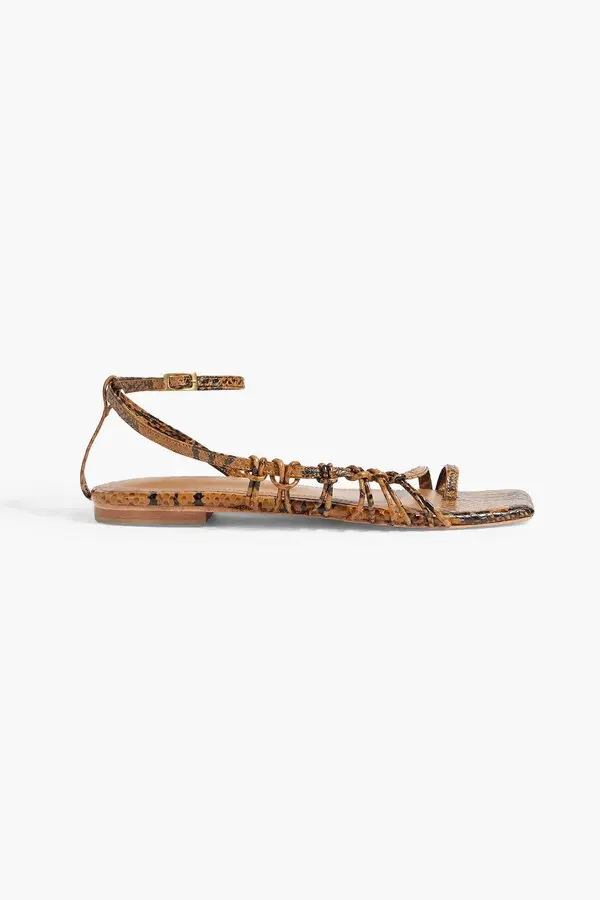 Johanna Ortiz Moon Gazer Snake-effect Leather Sandals - Animal Print