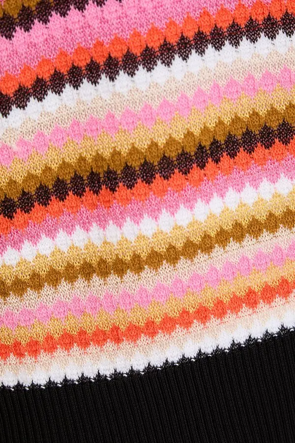 Missoni Striped Crochet-knit Cotton-blend Sweater - Pink