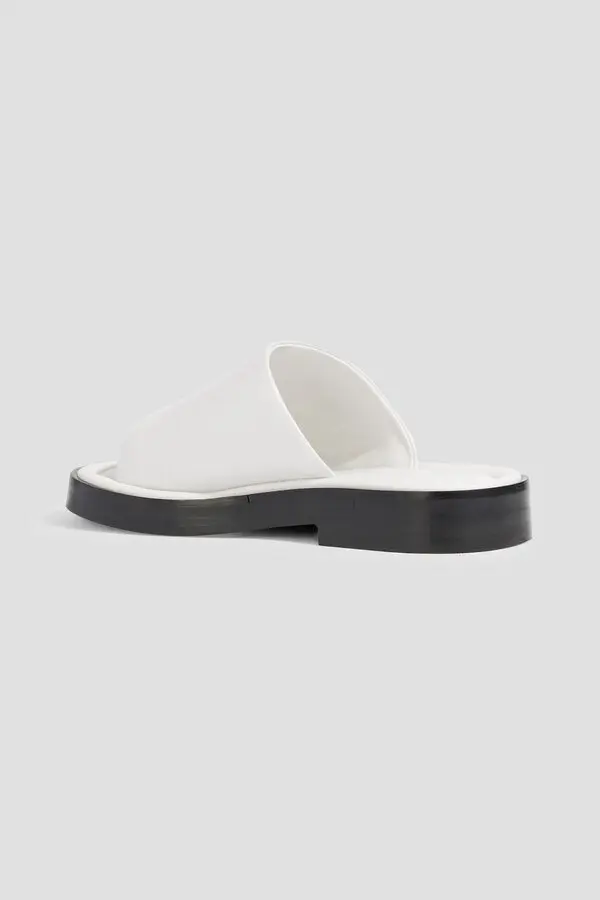 Ferragamo Giunon Leather Slides In White - 70% Off  display picture 2