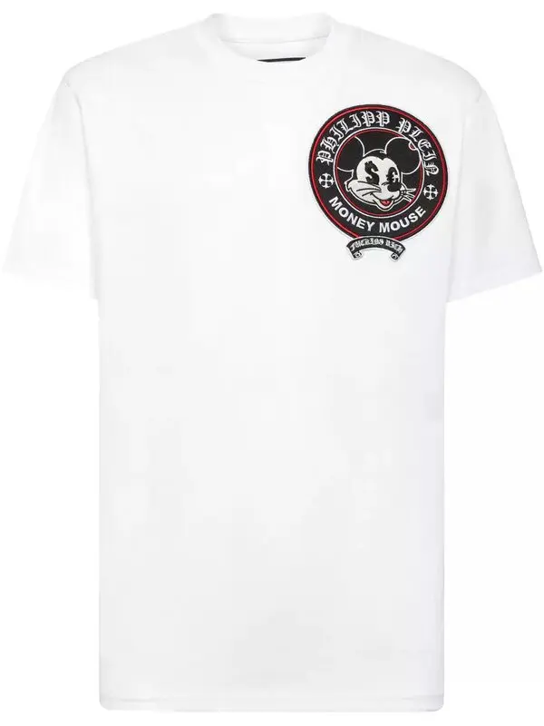 Philipp Plein Money Mouse-embroidered T-shirt - White