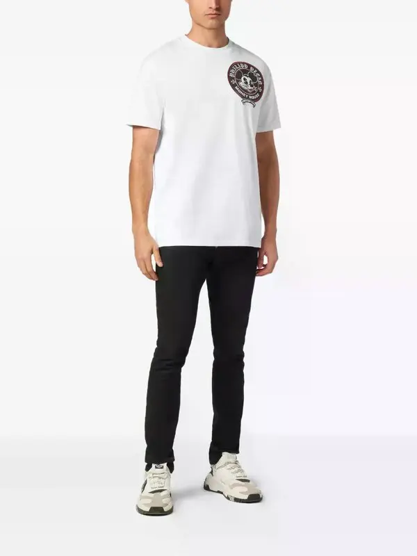 Philipp Plein Money Mouse-embroidered T-shirt - White