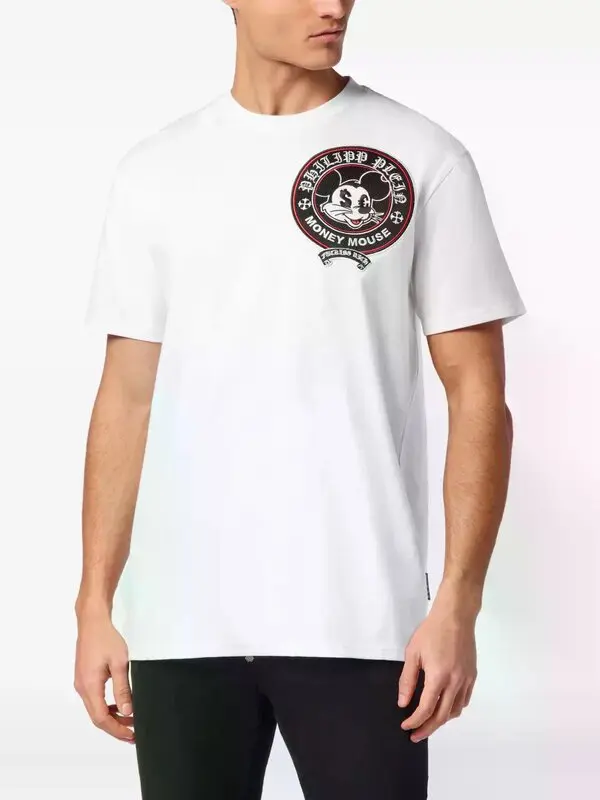 Philipp Plein Money Mouse-embroidered T-shirt - White