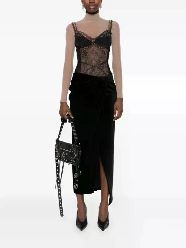 Balenciaga Velvet Midi Skirt