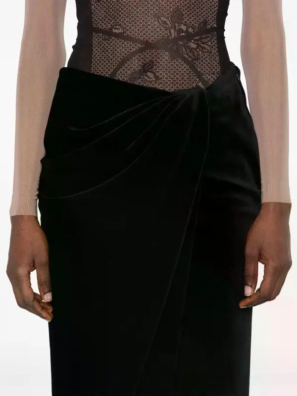 Balenciaga Velvet Midi Skirt