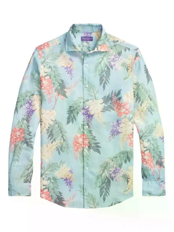 Ralph Lauren Purple Label Floral-print Shirt - Blue