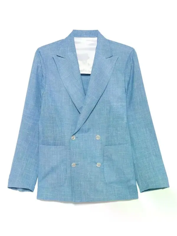 BARBA NAPOLI Double-breasted Blazer - Blue
