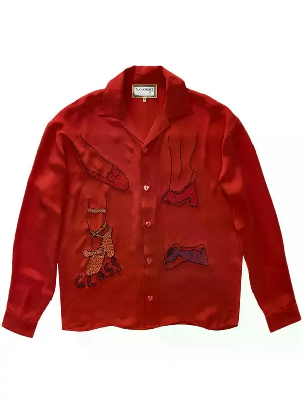 GLASS CYPRESS Foot On Silk Shirt