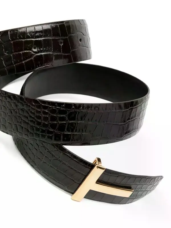 TOM FORD T Icon Leather Belt - Brown