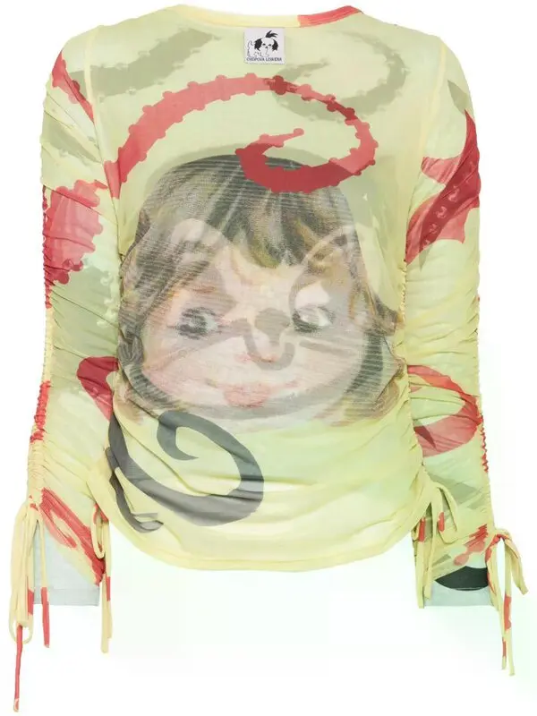 Chopova Lowena Sam Cat Ballast Long-Sleeved Top In Yellow - 45